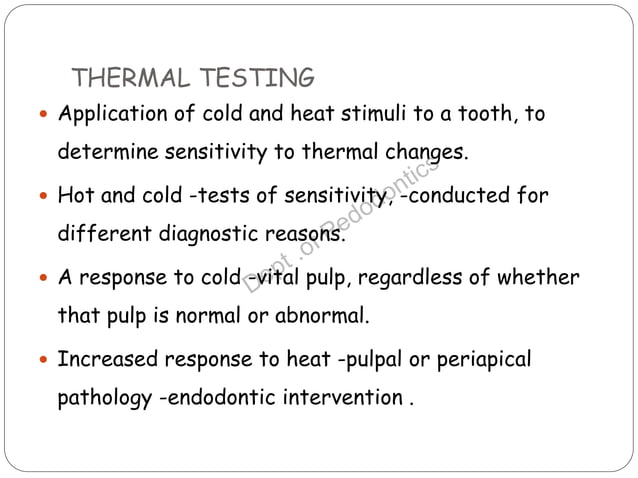 Pulp vitality test new | PPT | Dental Health | Diseases and Conditions
