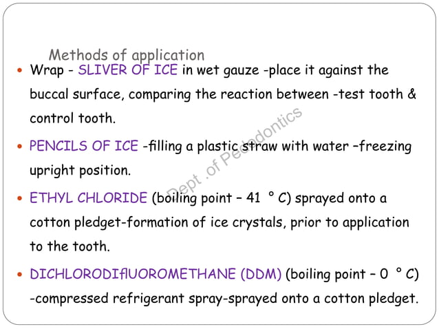Pulp vitality test new | PPT | Dental Health | Diseases and Conditions