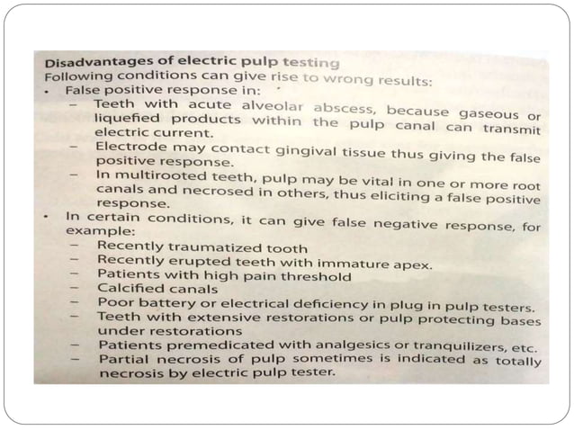 Pulp vitality test new | PPT | Dental Health | Diseases and Conditions