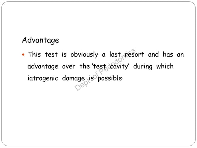 Pulp vitality test new | PPT | Dental Health | Diseases and Conditions
