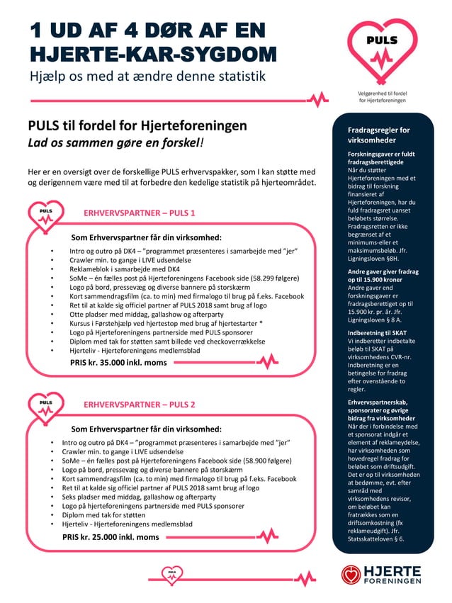 Puls 2018 sponsorpakker | PDF