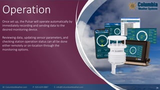 User Guide: Pulsar™ Weather Station (Columbia Weather Systems) | PDF