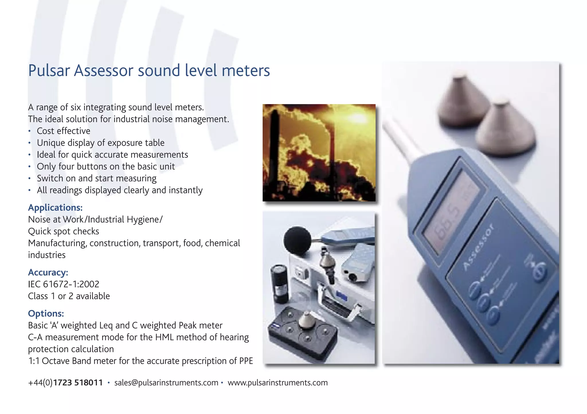Pulsar Instruments - Occupational Noise Measurement | PDF