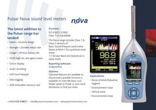 Pulsar Instruments - Occupational Noise Measurement | PDF