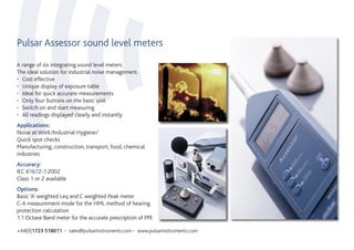 Pulsar Instruments - Occupational Noise Measurement | PDF
