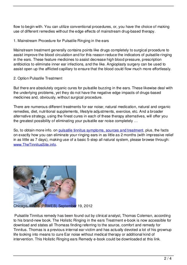 Pulsatile Tinnitus Symptoms, Causes And Treatment Options Pulsatile Tinnitus Symptoms, Causes And Treatment Options