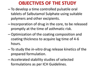 Pulsatile drug delivery system of salbutamol sulphate | PPT