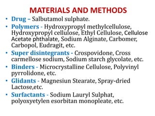 Pulsatile drug delivery system of salbutamol sulphate | PPTX