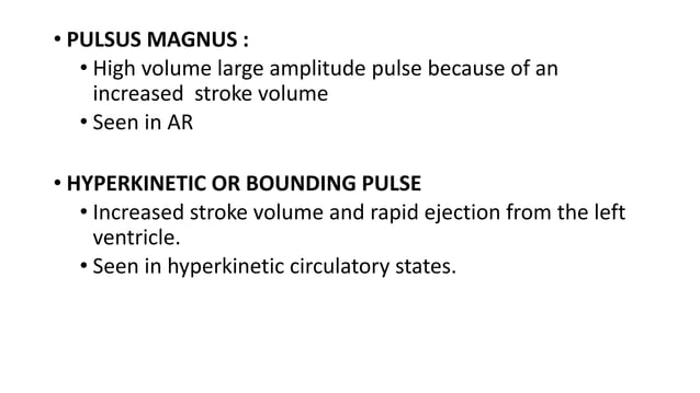 Pulse - Arterial Pulse - Types | PPTX | Heart and Cardiovascular ...