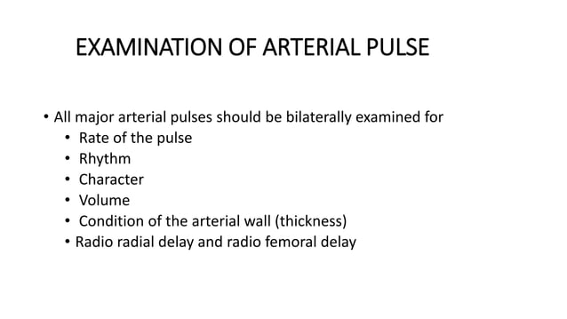 Pulse - Arterial Pulse - Types | PPTX | Heart and Cardiovascular ...