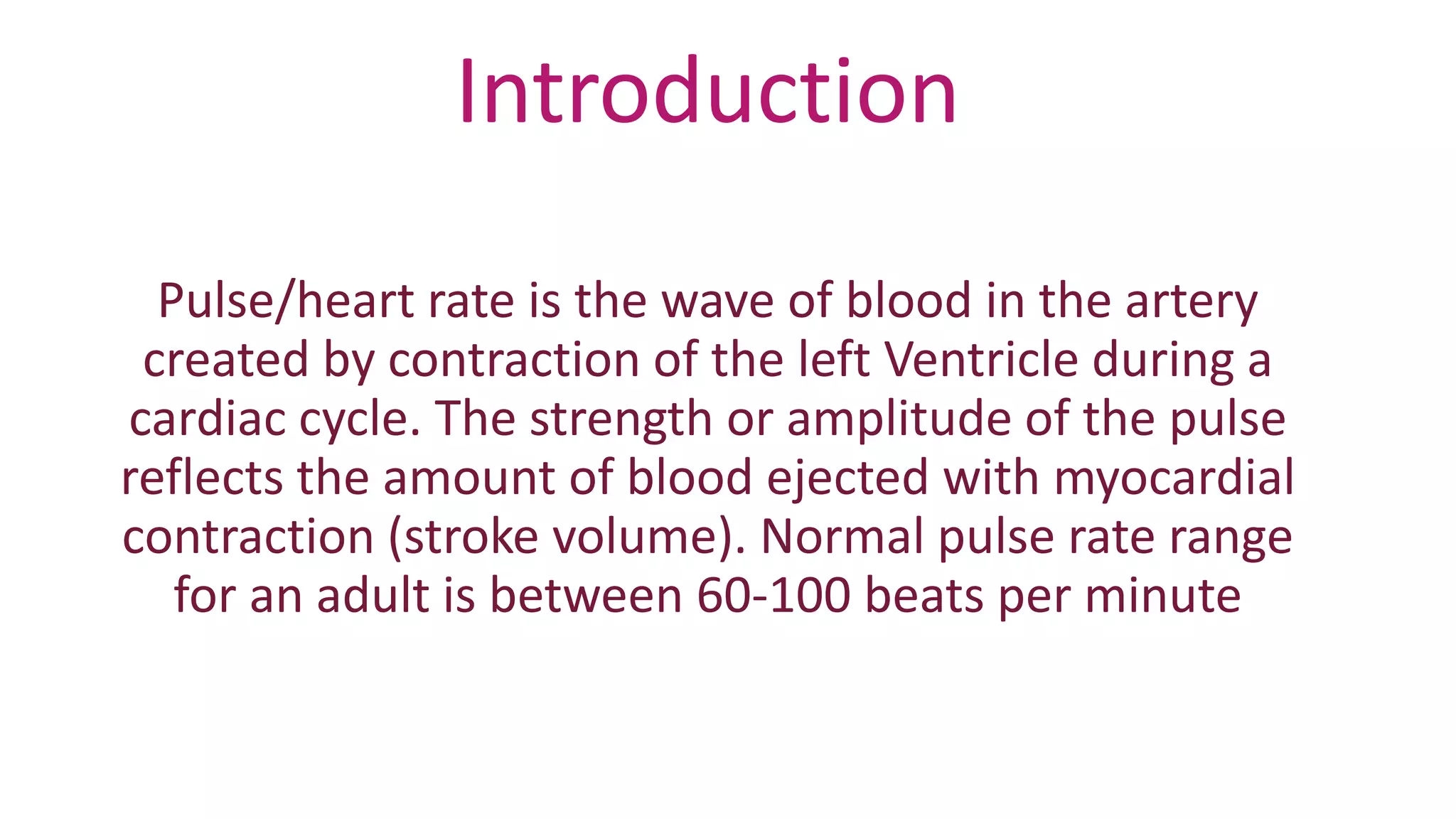 DIFFERENT PULSE SITES (pulse -introduction & images) | PPTX