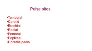DIFFERENT PULSE SITES (pulse -introduction & images) | PPTX