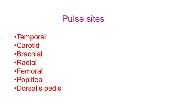 DIFFERENT PULSE SITES (pulse -introduction & images)