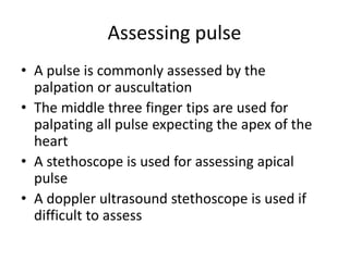 PULSE.pptxIn a healthy person pulse reflects the heart rate In some ...