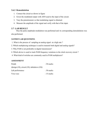 Pulse amplitude modulation & demodulation | PDF