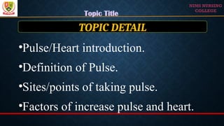 Pulse and affecting factors.pptx Vital Sign | PPT