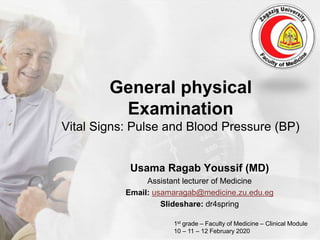 General physical examination: Pulse and Blood pressure measurement | PPTX