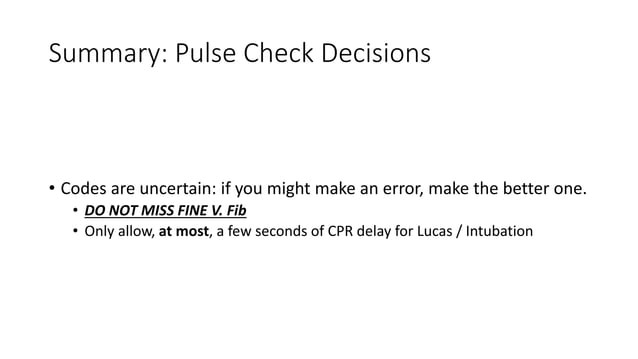 Pulse Check Decisions - RRT and Code Blue Workshop | PPT