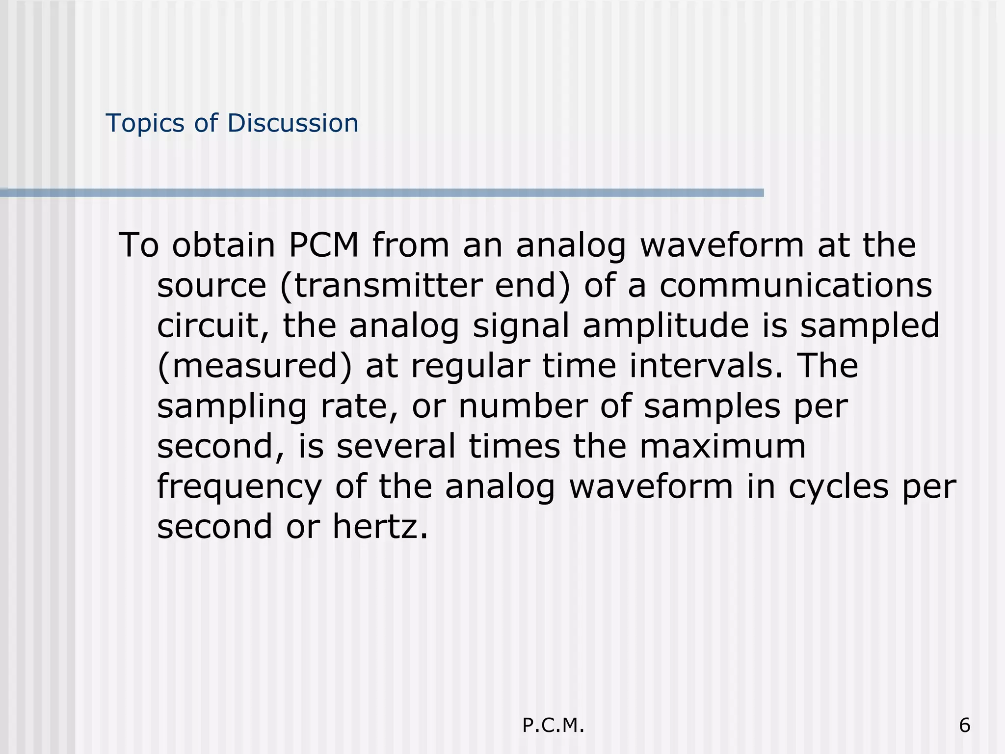 Pulse Code Modulation Ppt