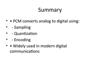 Pulse_Code_Modulation_Basics presentation | PPTX