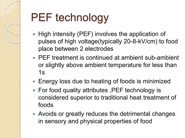 Pulsed electric field(pef) | PPTX | Chemistry | Science