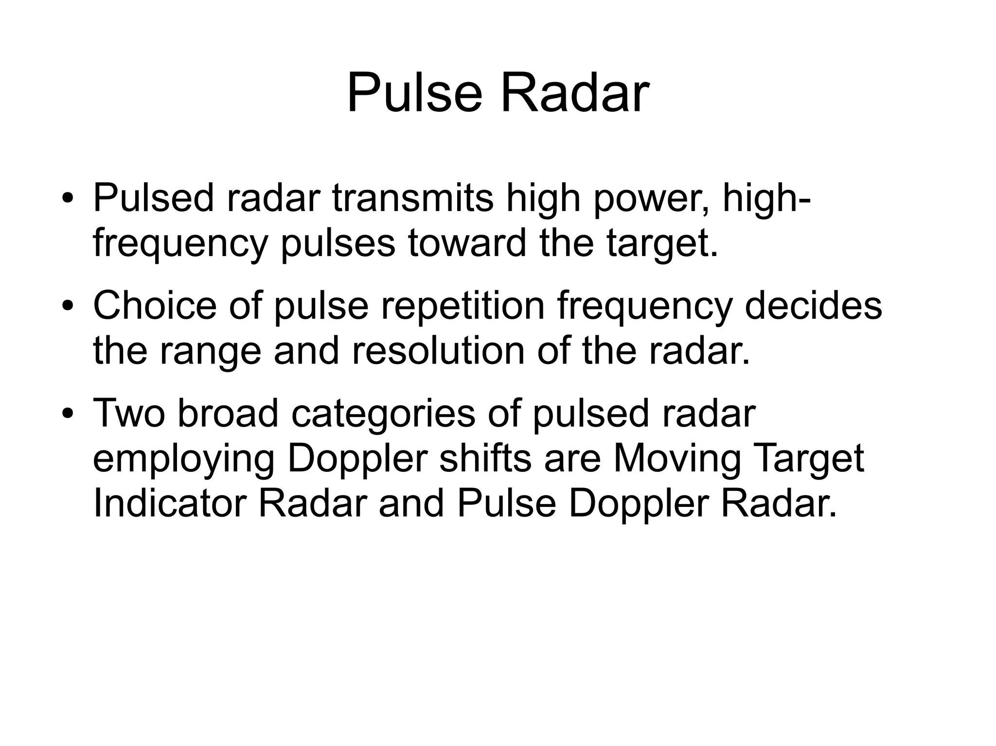 Pulse Doppler Radar | PPT