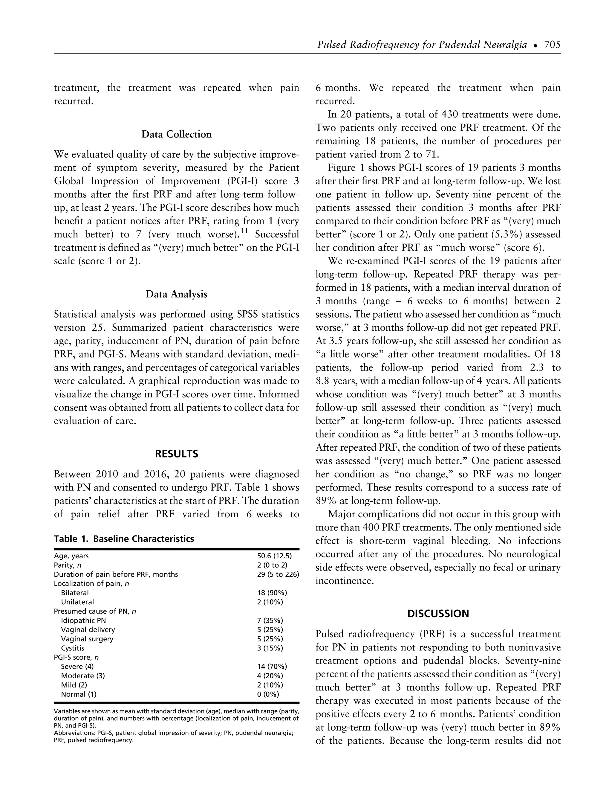Pulsed Radiofrequency of Pudendal Nerve for Treatment in Patients with ...
