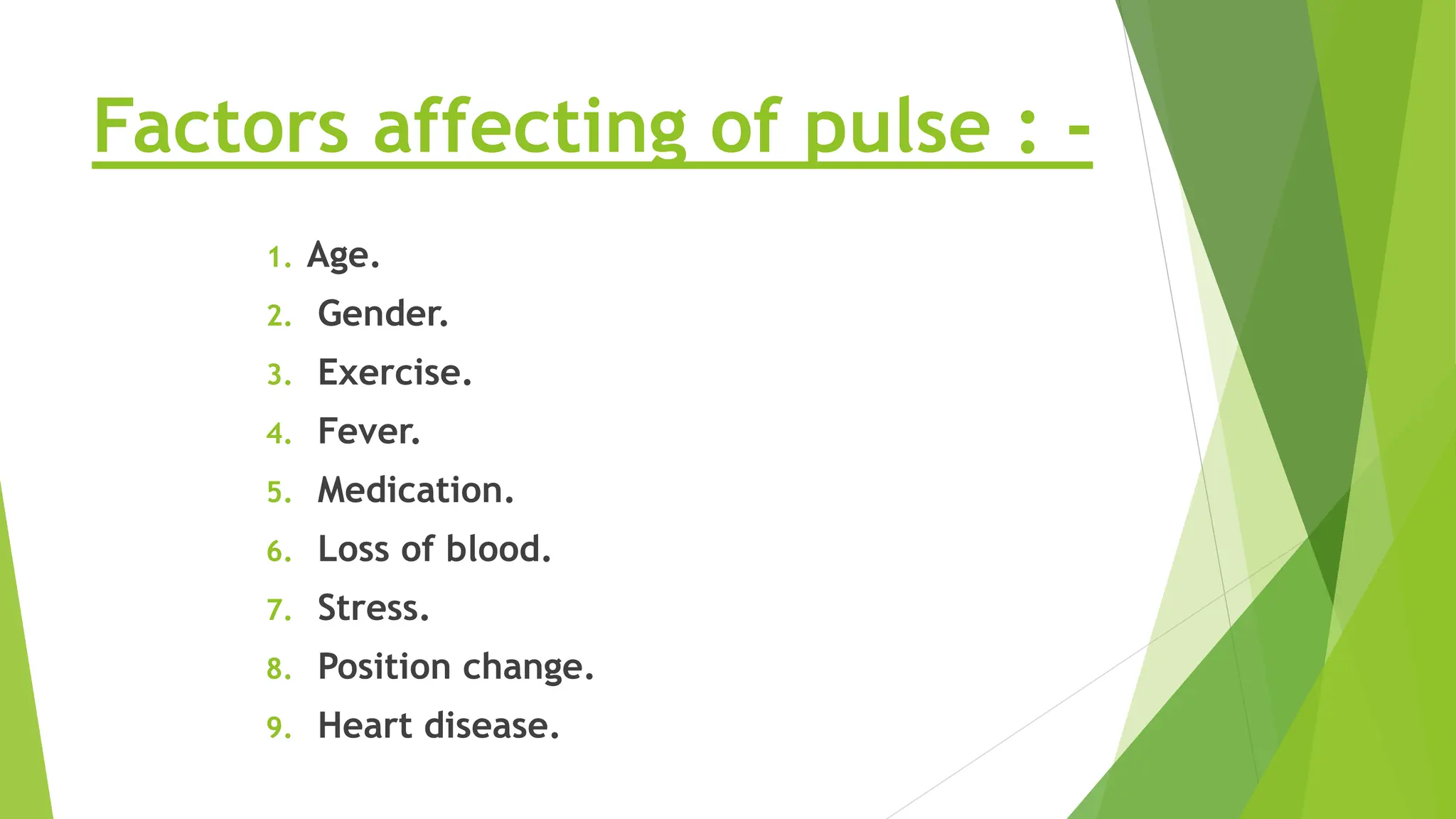 Pulse Introduction Definition Sites Of Pulse Factors Affecting Of
