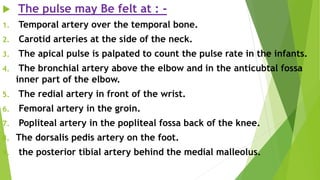 pulse introduction , definition , sites of pulse , factors affecting of ...