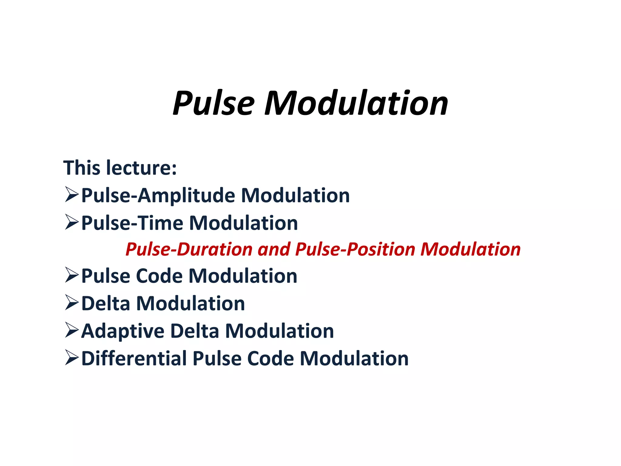 Pulse modulation | PPT
