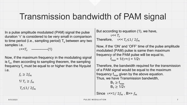 Pulse Modulation.pptx | Digital Audio | Computer Software and Applications