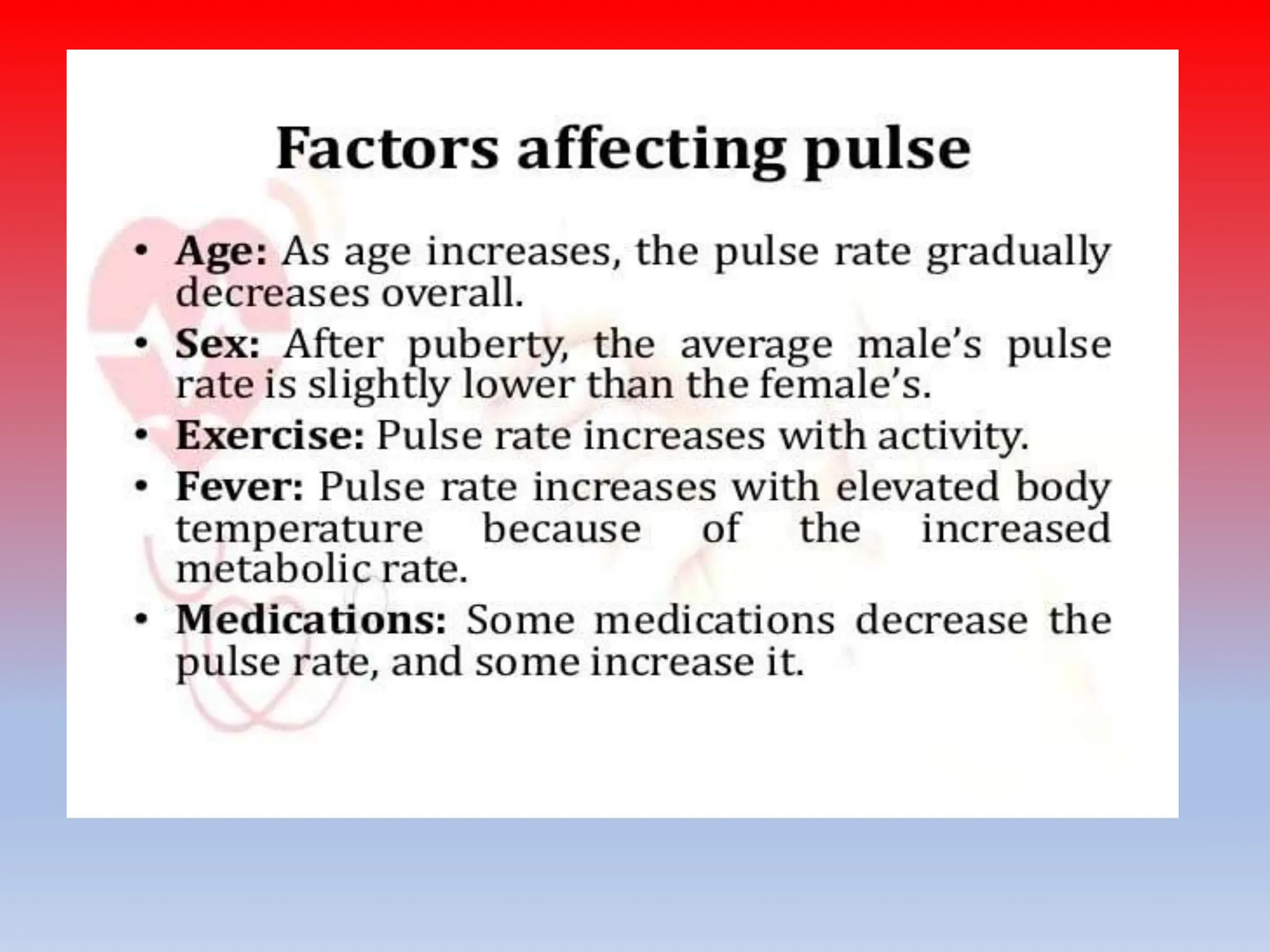 PULSE OR HEART RATE,TYPES OF PULSE ,FACTORS AFFECTING AND REGULATION .pptx