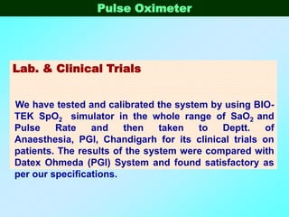Pulse oximeter lecture | PPTX