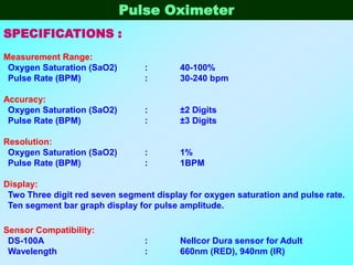 Pulse oximeter lecture | PPTX