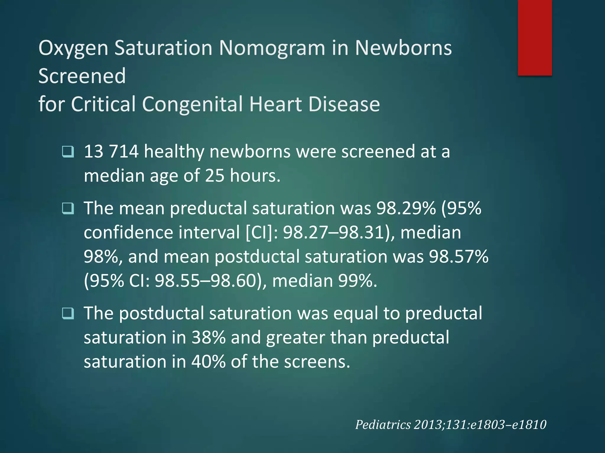 Pulse oximetry screening in newborns | PPTX