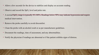 pulse oximetry in oxygenation needs VII unit | PPTX