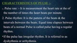 pulse ppt.pptx Types of pulse , characteristics of pulse , Alteration ...