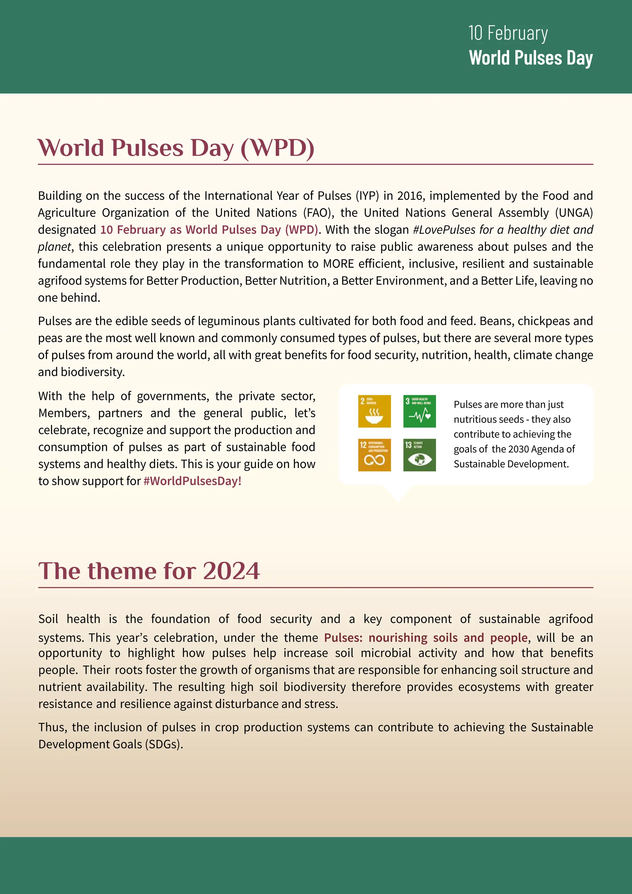 Pulses, nourishing soils and people. | PDF