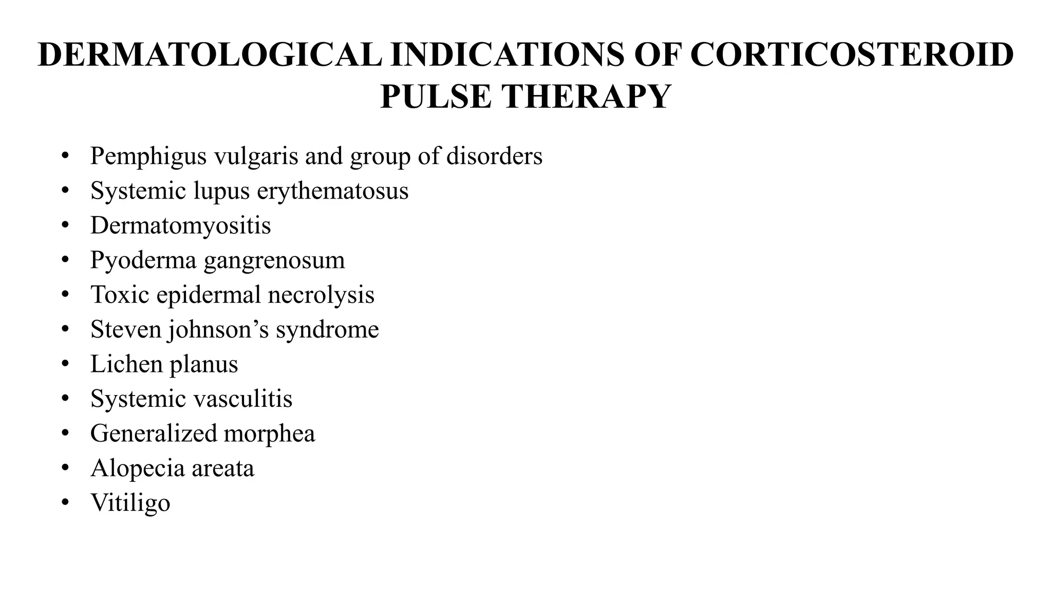 Pulse therapy in dermatology.various pulse, their indication and ...