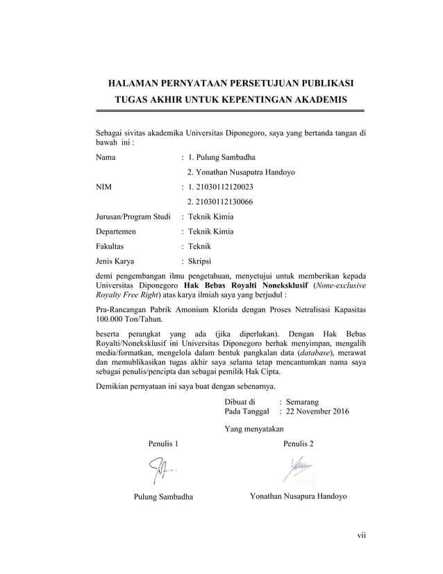 Pra-Rancangan Pabrik Amonium Klorida dengan Proses Netralisasi ...