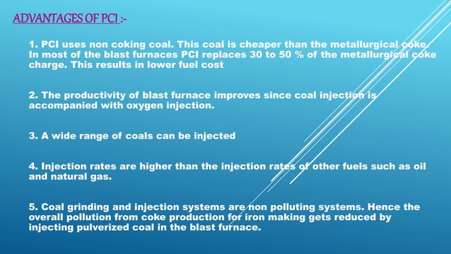 Pulverized Coal Injection Pptx