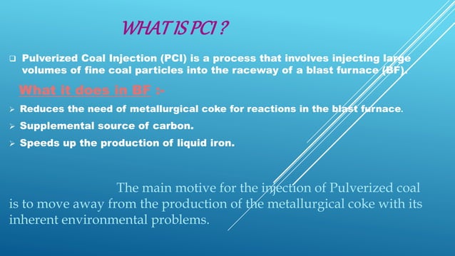 Pulverized coal injection | PPTX