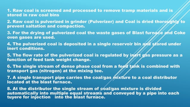 Pulverized Coal Injection Pptx