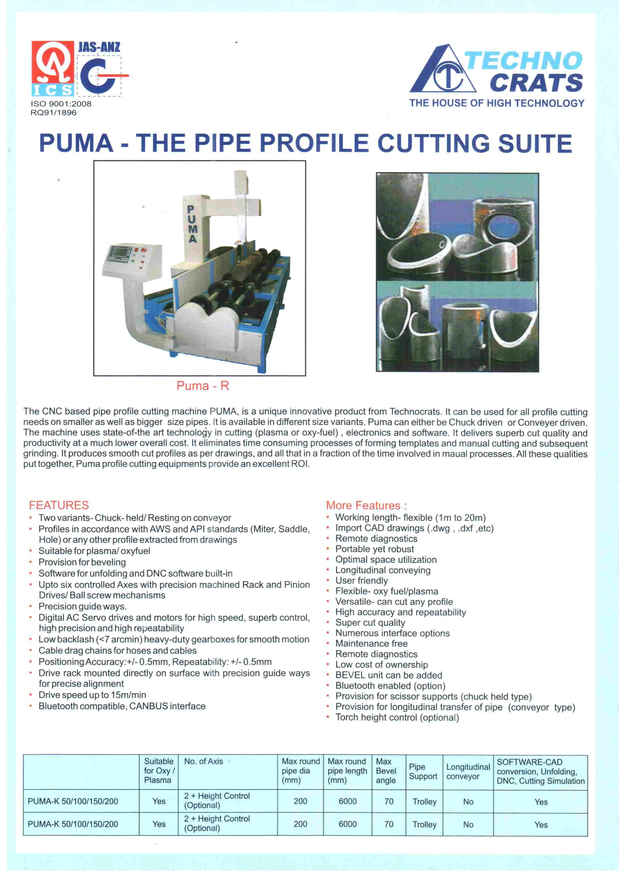 CNC Pipe Profile Cutting Machine - Technocrats Plasma | PDF