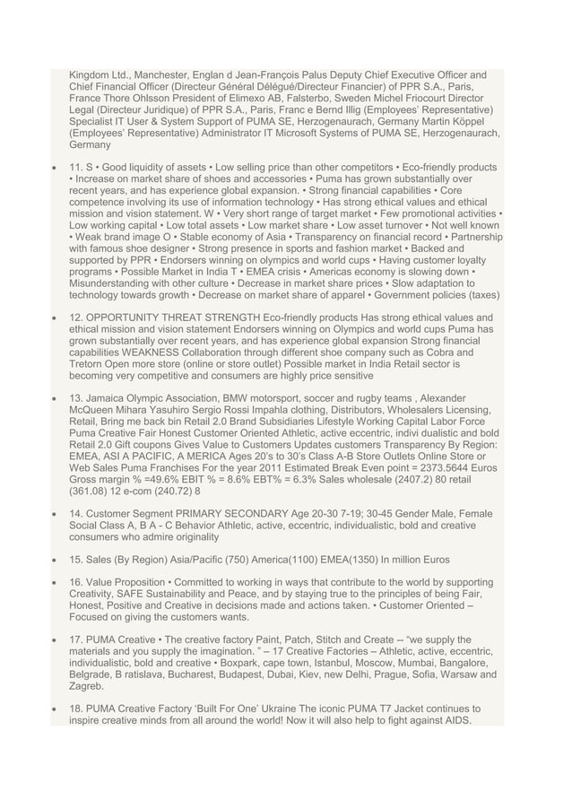 Puma analysis presentation transcript | PDF