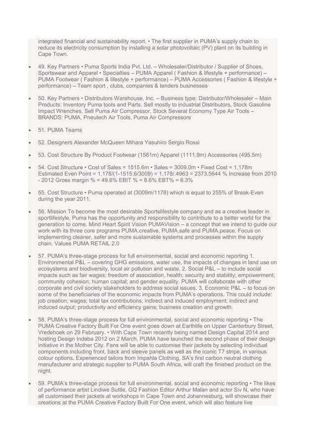 Puma analysis presentation transcript | PDF