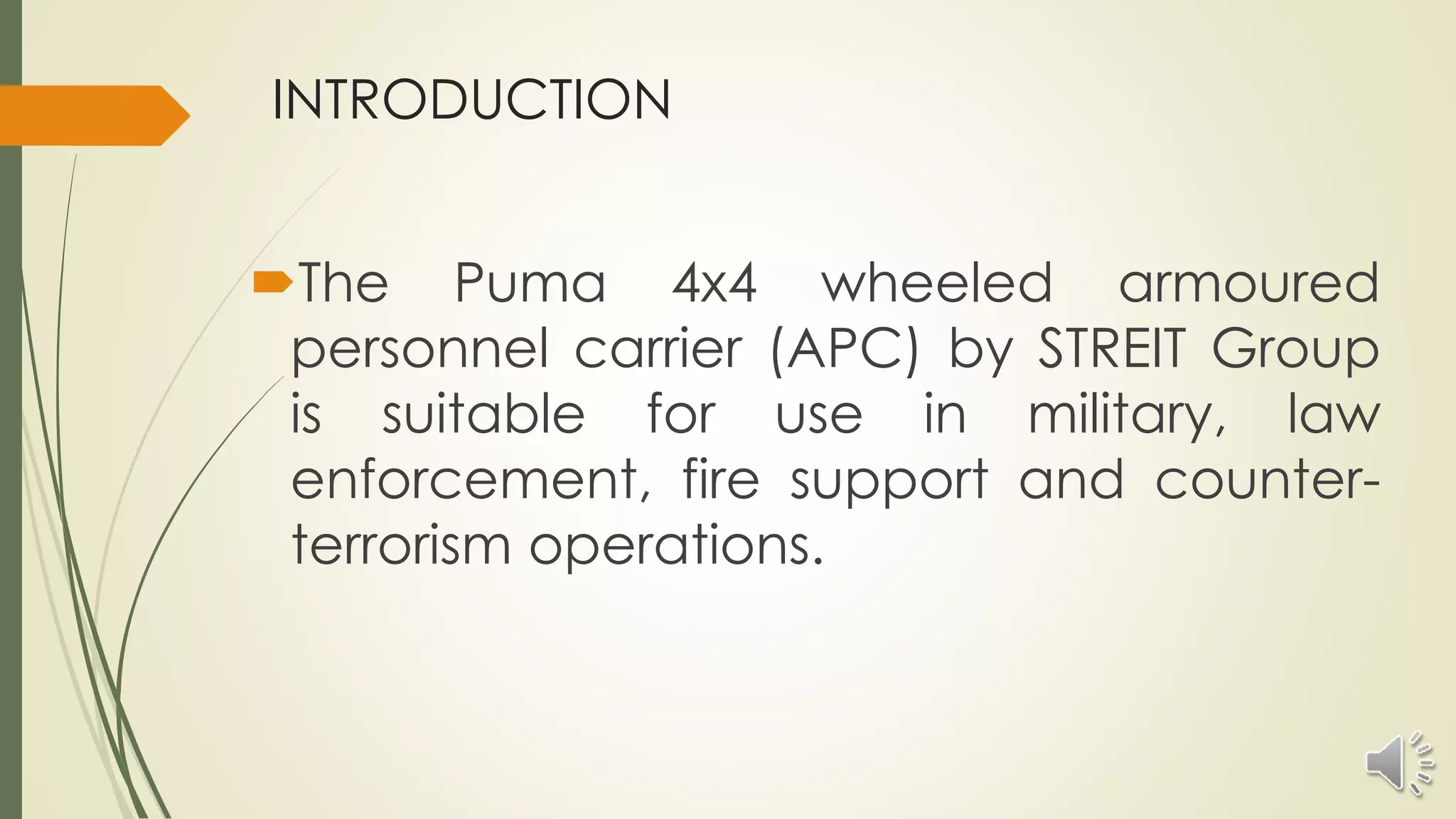 Puma armoured personnel carrier (apc), canada | PPTX