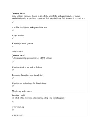 Information technology for managers objectives | PDF | Databases ...