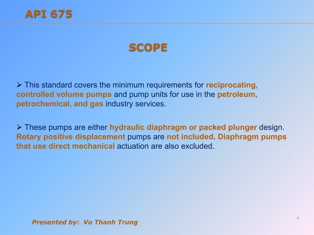 Pump api 675 presentation | PPTX