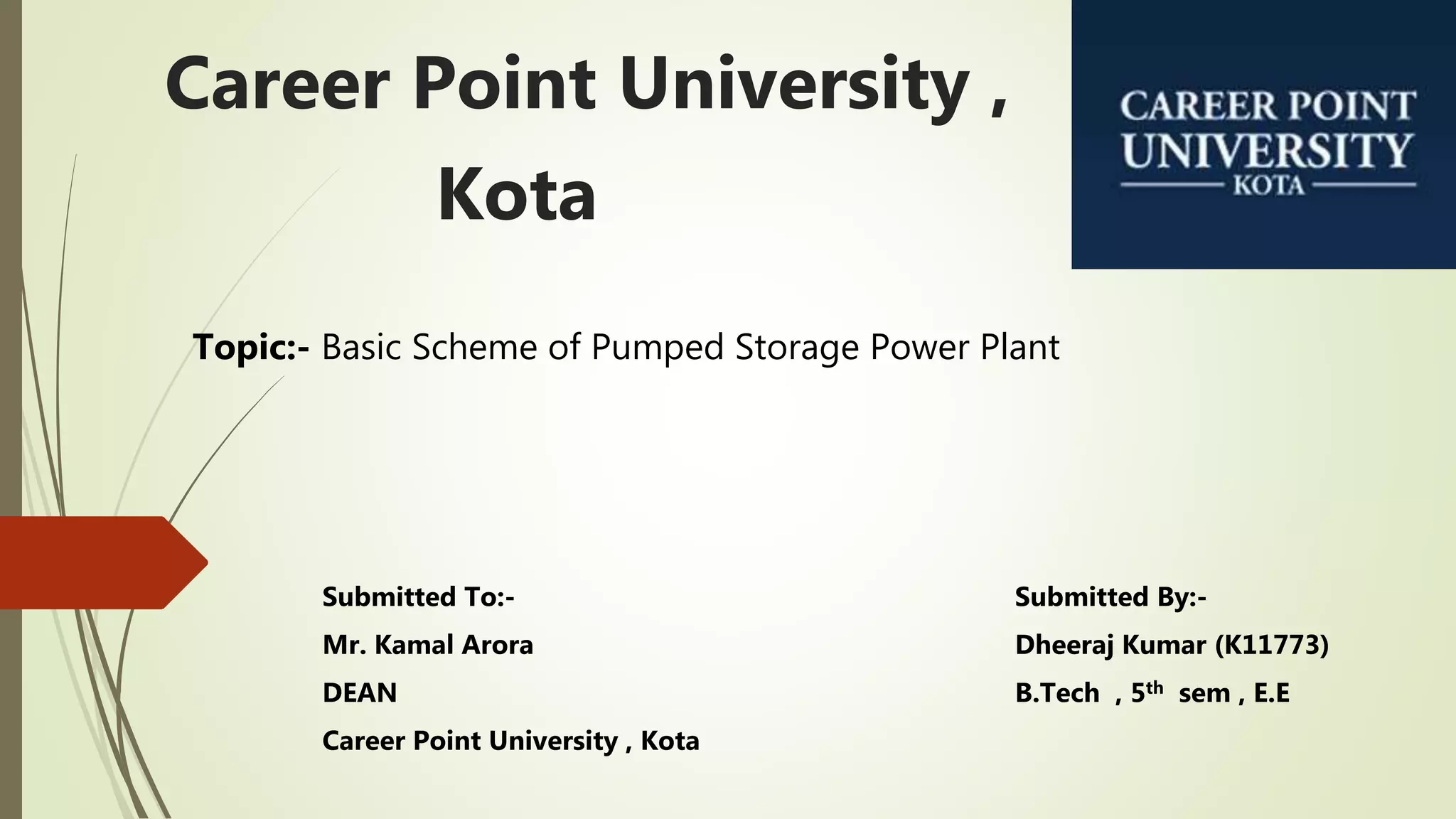 Pumped storage hydro power plant | PPTX